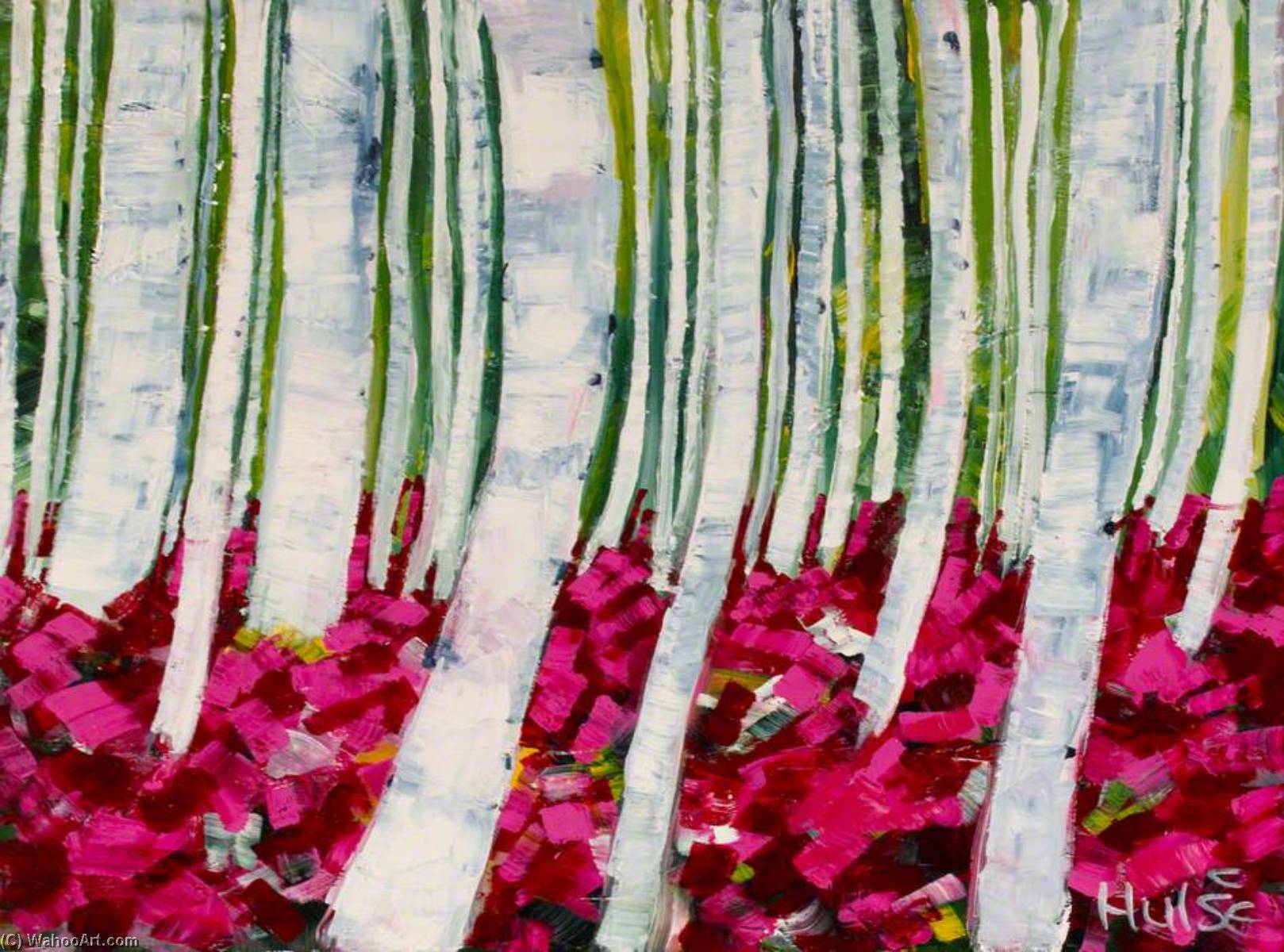 Pink Roses (triptych, centre panel), 2010 by Caroline Hulse Caroline ...