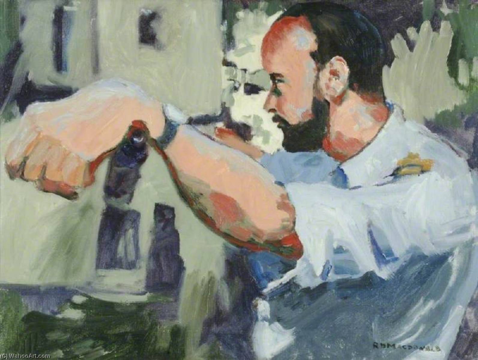 Control Room of HMS `Spartan` by Roderick Macdonald (1948-2014 ...