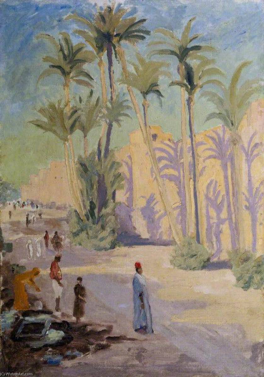 Get Paintings Reproductions Palm Trees and People at Marrakech, 1935 by ...