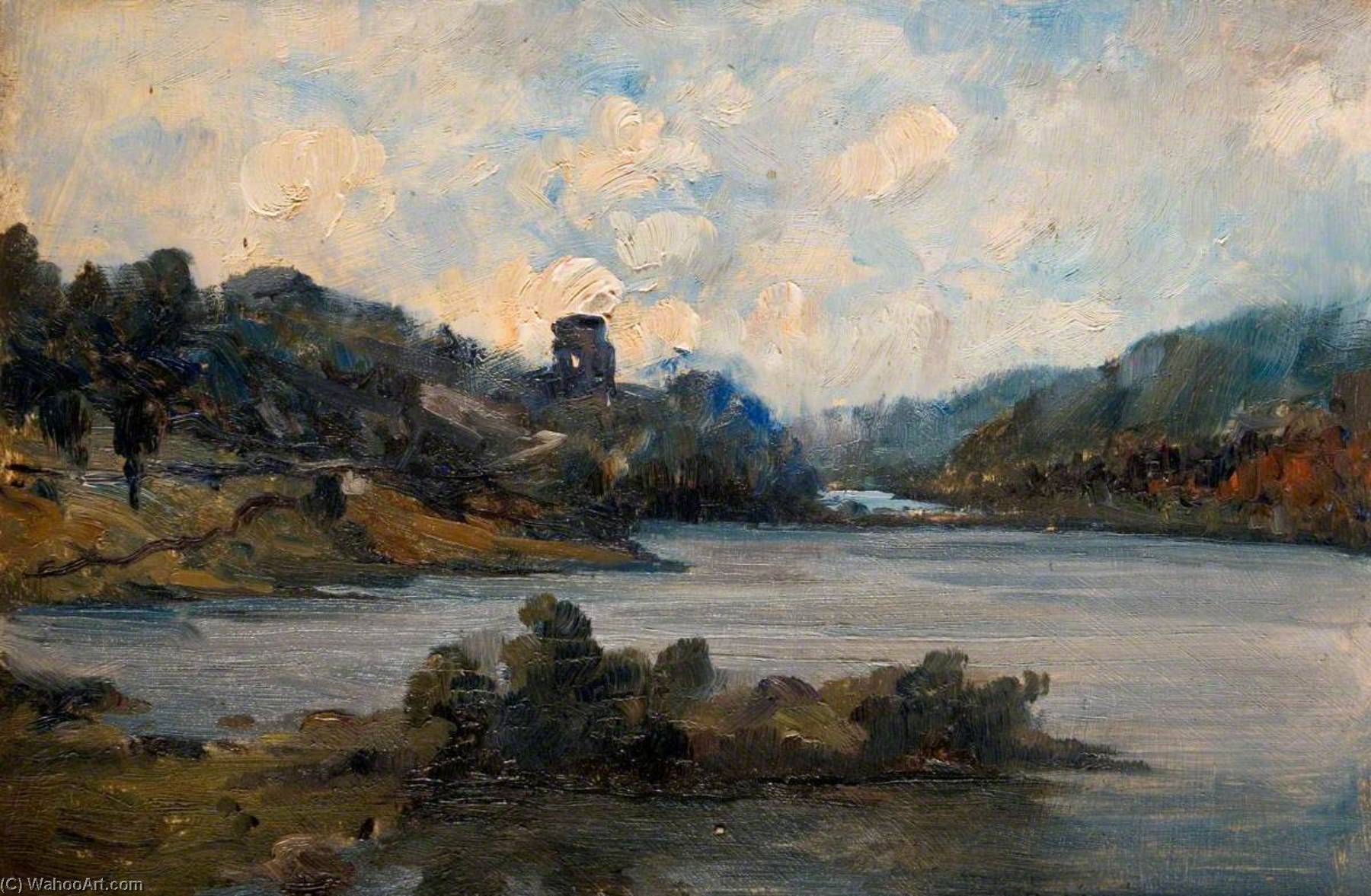 Oil Painting Replica Dolbadarn Castle and Lake by Joseph Alfonso Toft ...