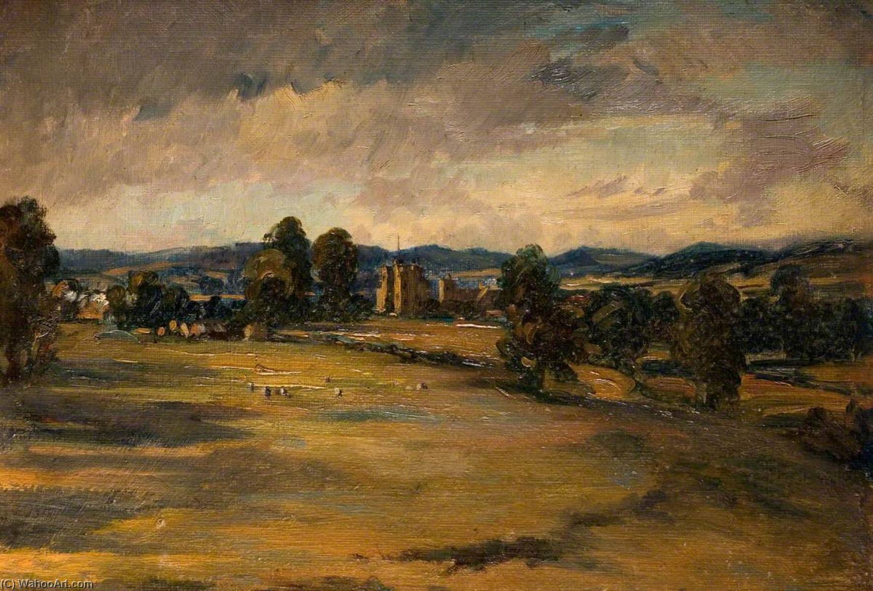 Oil Painting Replica Stokesay Castle by Joseph Alfonso Toft (Inspired ...