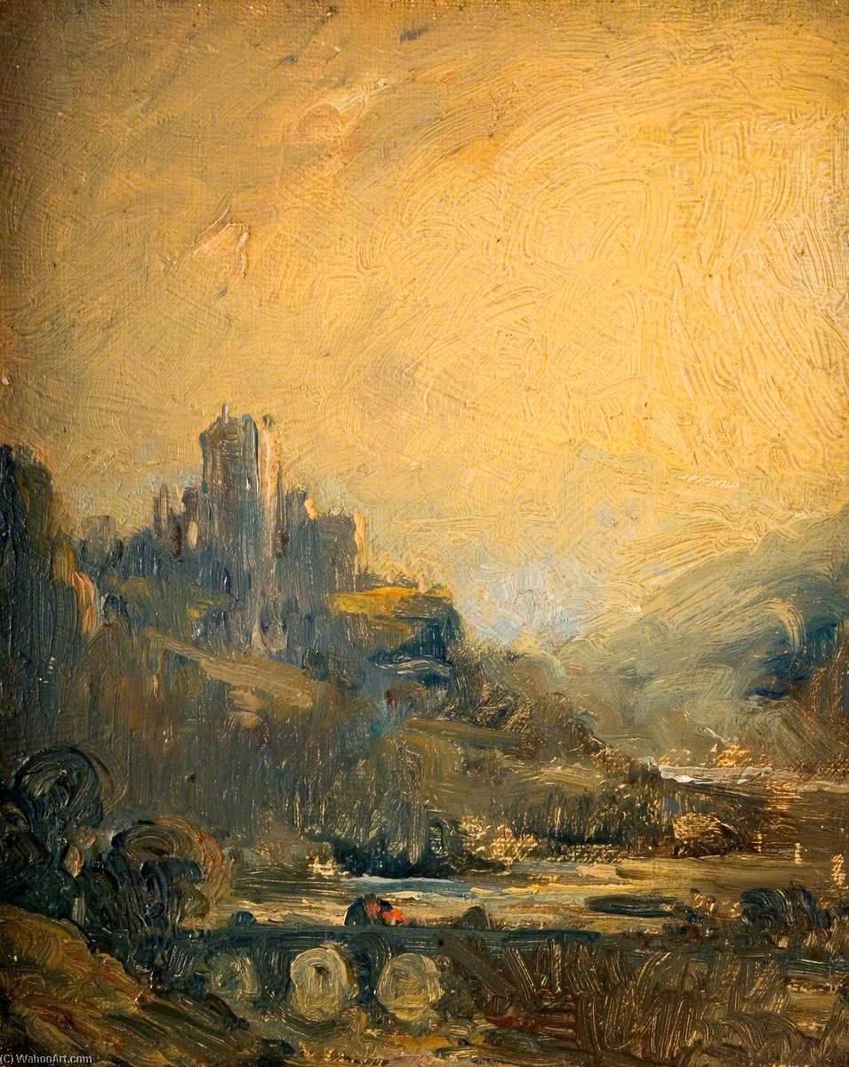 Order Artwork Replica Castle with Yellow Sky by Joseph Alfonso Toft ...