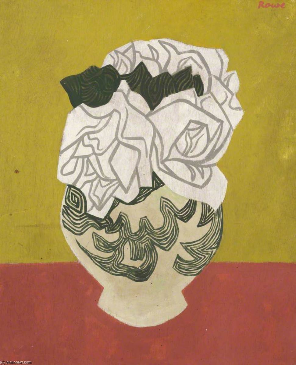 Purchase Oil Painting Replica White Roses by Cliff Rowe (Inspired By ...