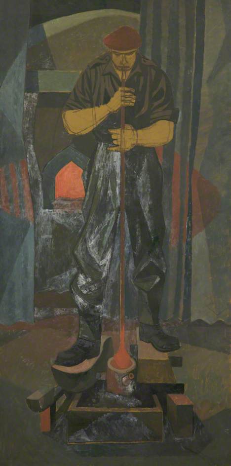 Get Paintings Reproductions Man Shaping a Bottle by Cliff Rowe ...