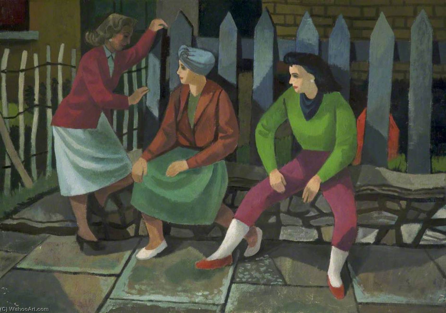 Purchase Oil Painting Replica Three Women Talking by Cliff Rowe ...