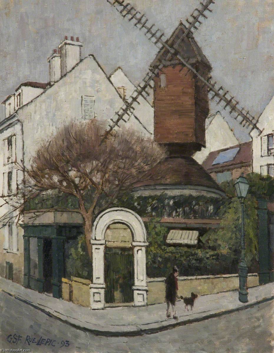 Rue Lepic and Windmill, Montmartre, 1993 by Geoffrey Scowcroft Fletcher ...