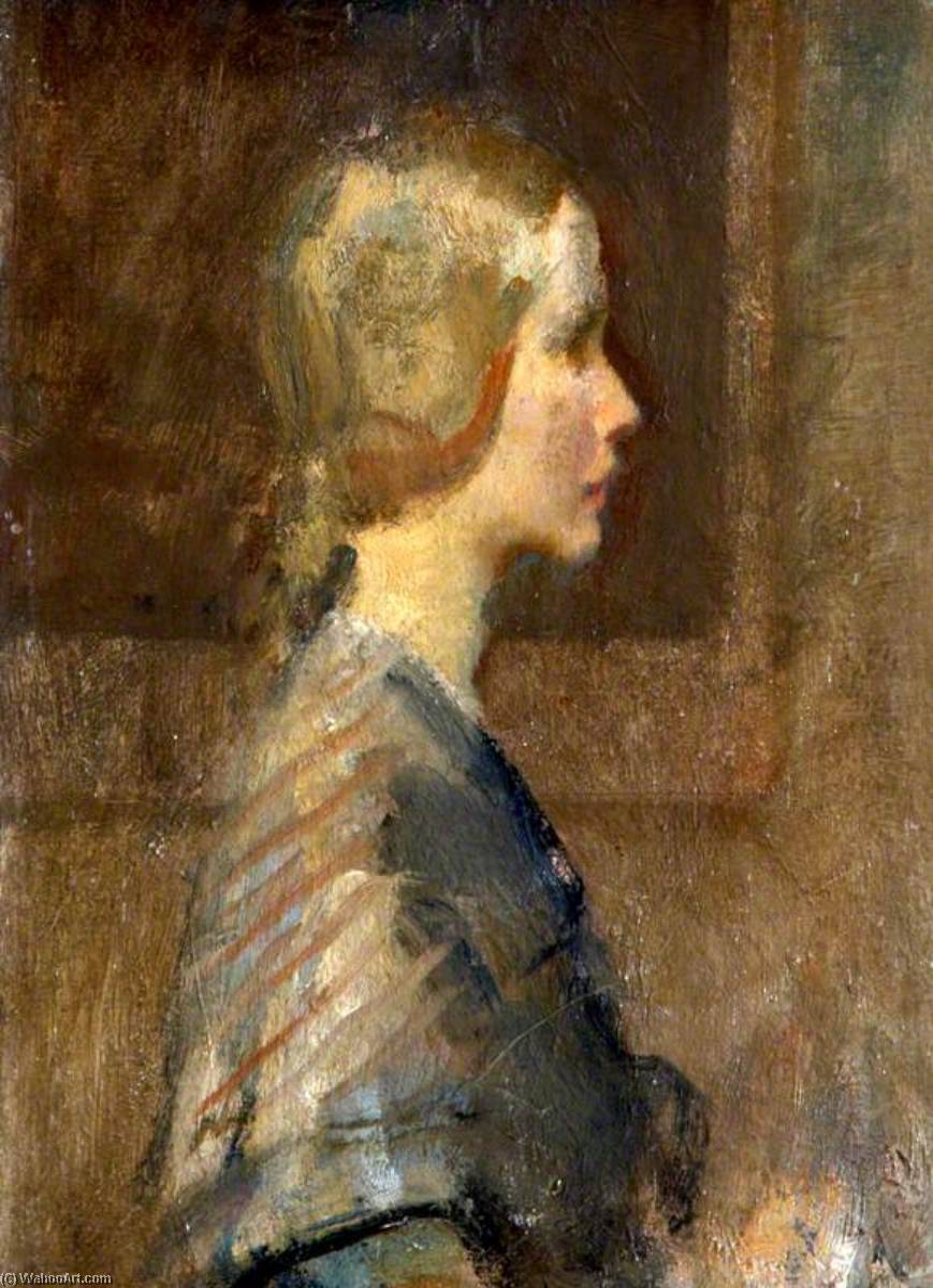 Art Reproductions A Girl in Profile by Walter Ernest Webster (Inspired ...