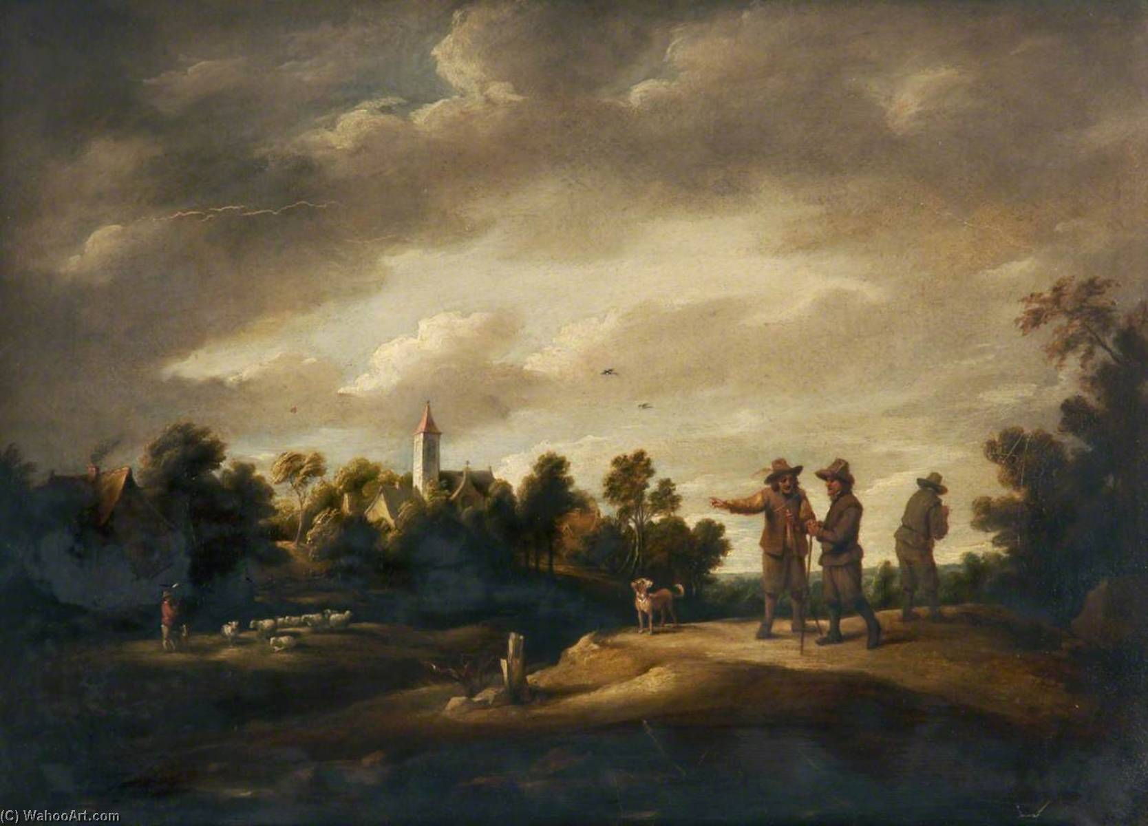 Museum Art Reproductions Landscape with Figures (copy after David ...