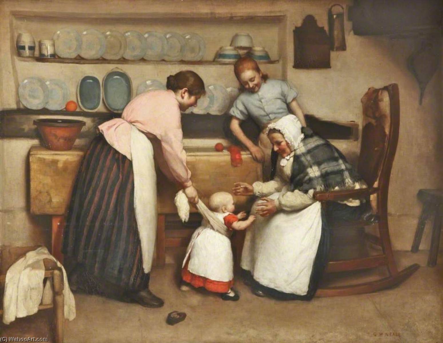 Get Art Reproductions First Steps, 1888 by George Hall Neale (1863-1940 ...