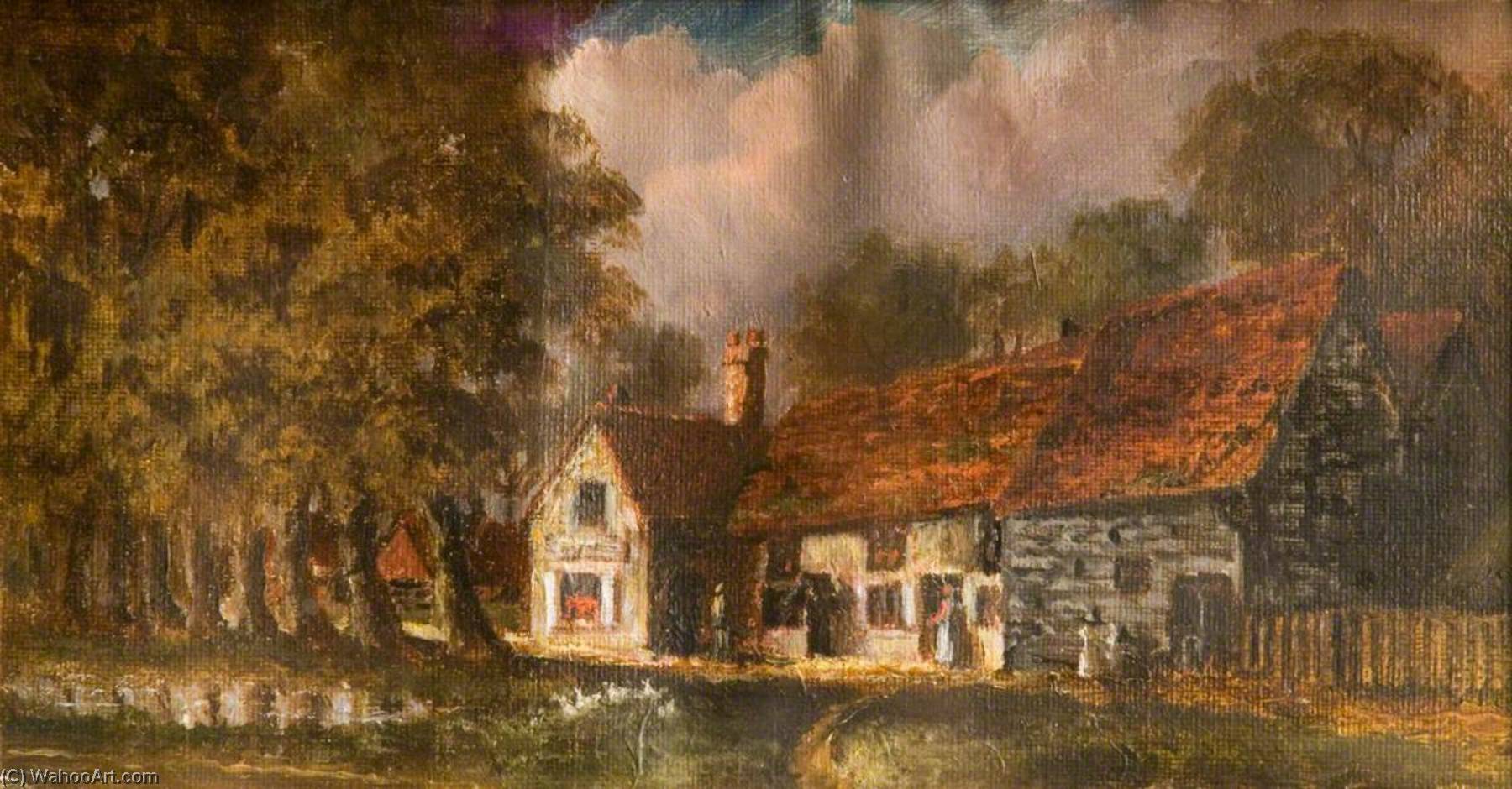 Oil Painting Replica `The White Lion` as it was in the 1880s by Charles ...