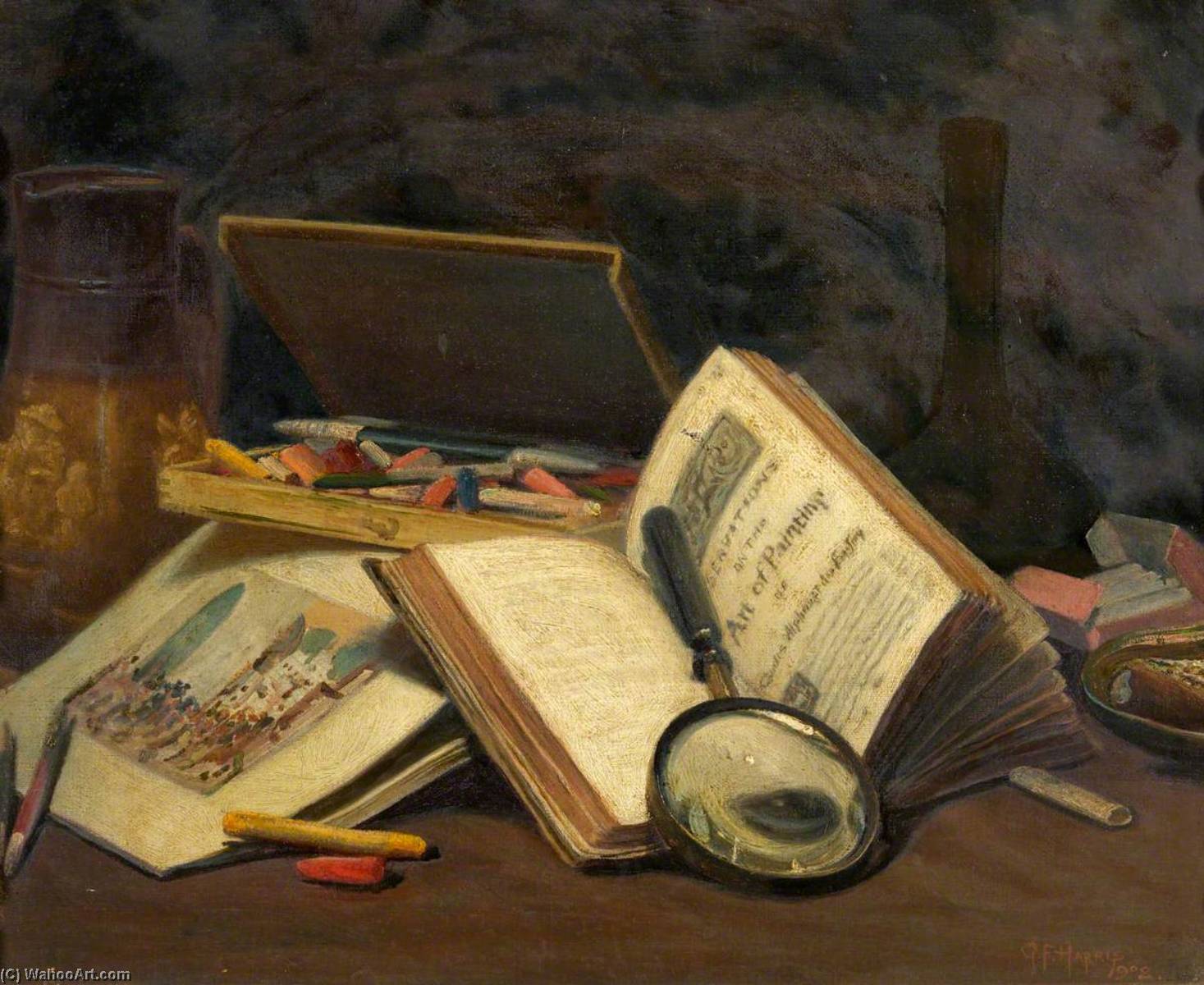 Oil Painting Replica Group of Still Life Artist`s Materials, 1908 by ...