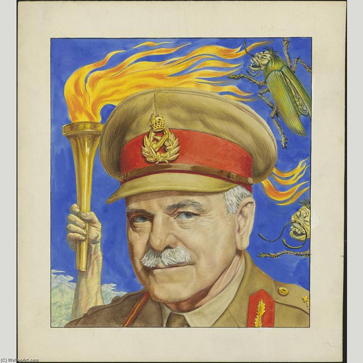 Get Paintings Reproductions Sir Thomas Blamey by Boris Chaliapin ...