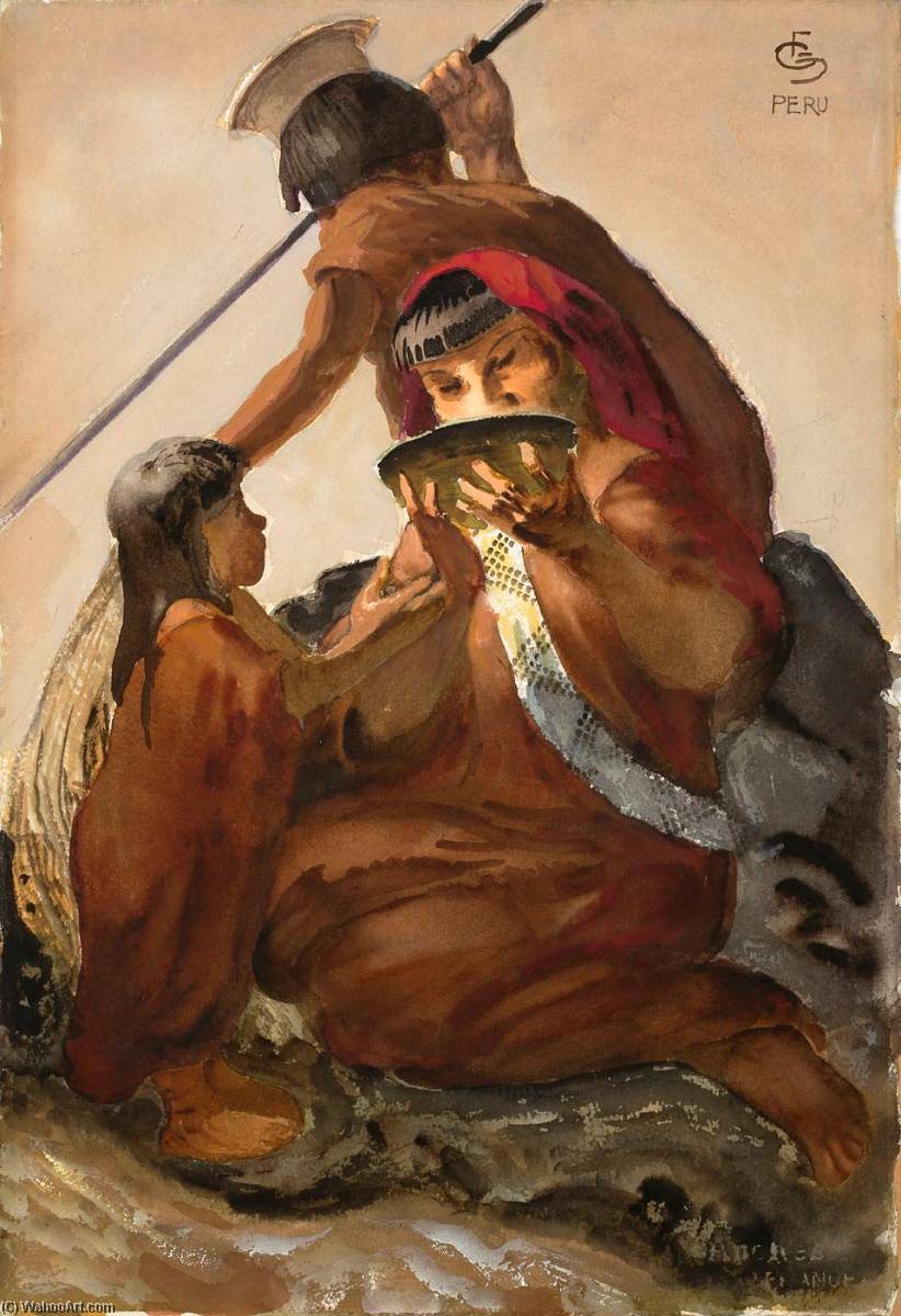 Purchase Oil Painting Replica Campa Indians, Rio Pastaza, Peru by Carl ...