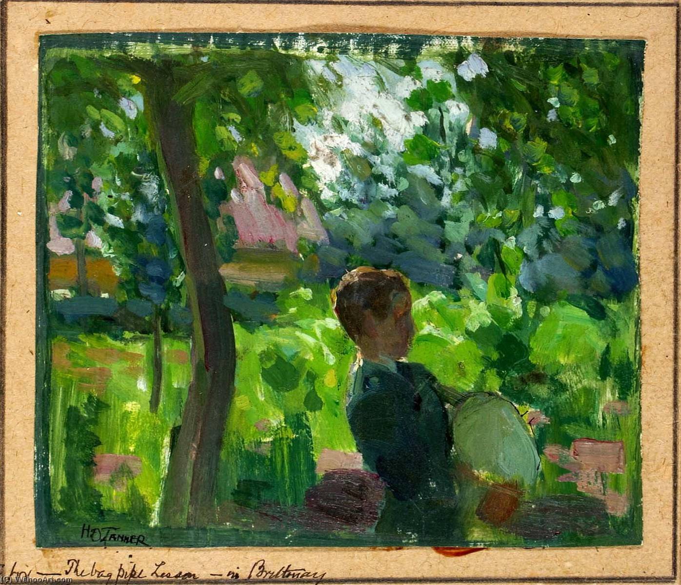 Get Art Reproductions Study for the Bagpipe Lesson, 1892 by Henry ...