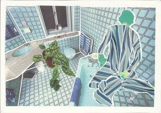 Gavin`s Blue Bathroom with Turquoise Men, 2003 by Christian Holstad ...