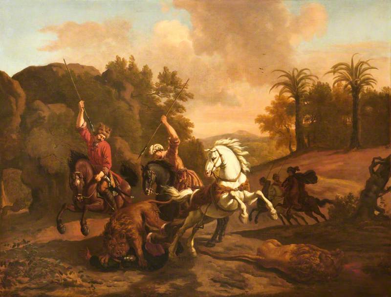 Reproducciones De Arte Del Museo Orientales Devorando a un León ...