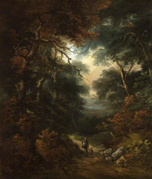 Oil Painting Replica Woodland Landscape by John Joseph Barker (1824 ...