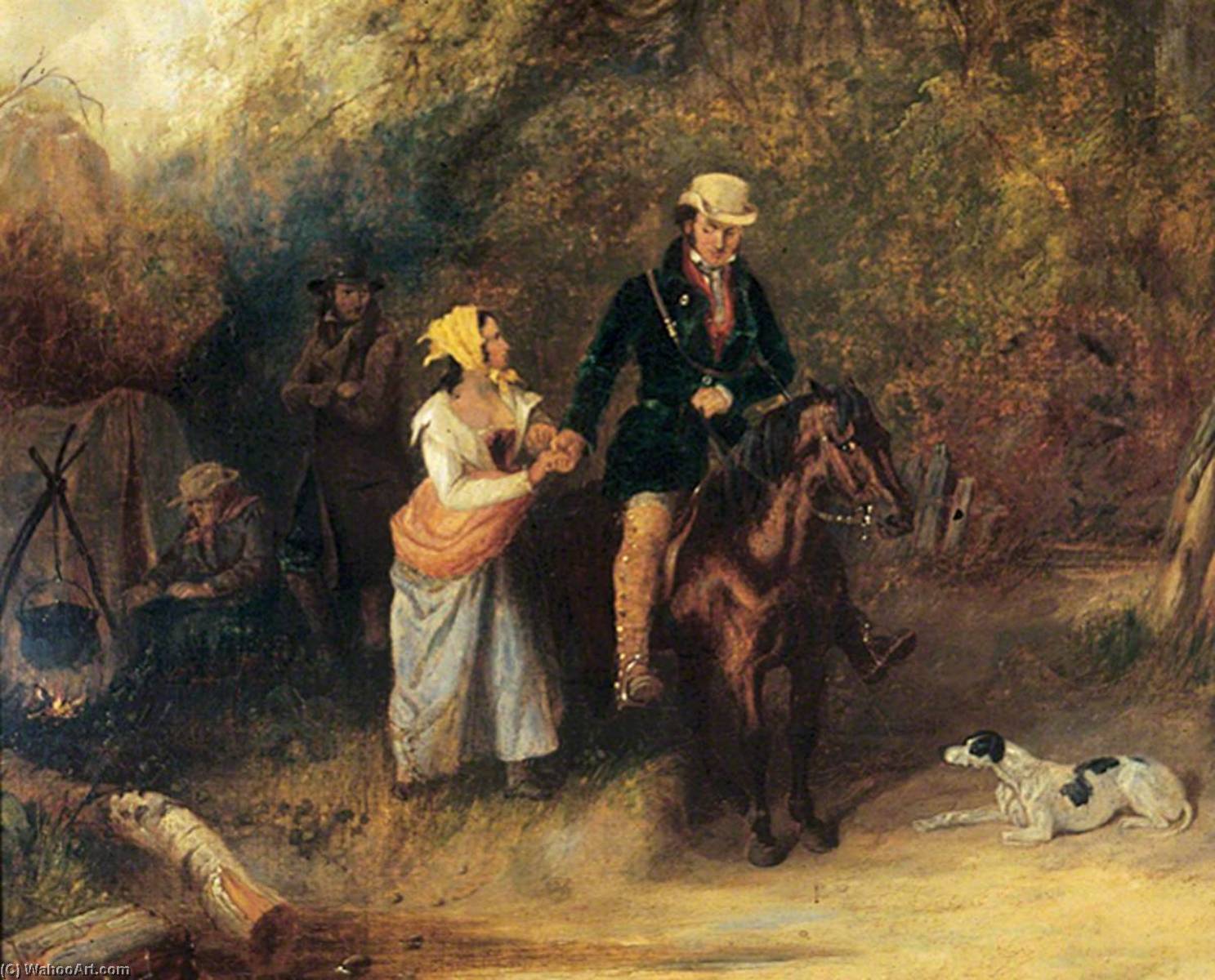 Oil Painting Replica Landscape with Figures by Charles Henry ...