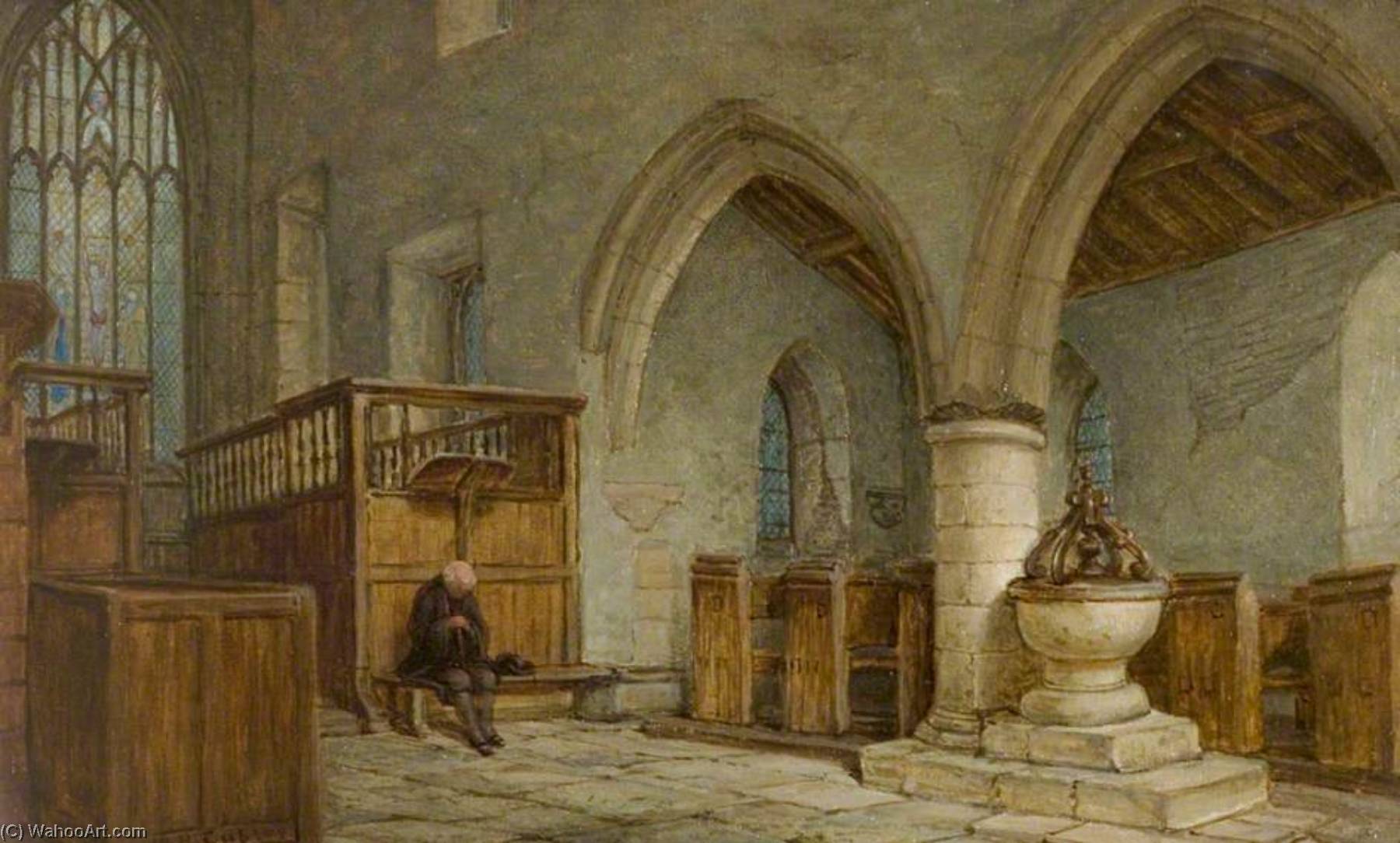 Artwork Replica The Chapel, Haddon Hall, Derbyshire by William Harold ...