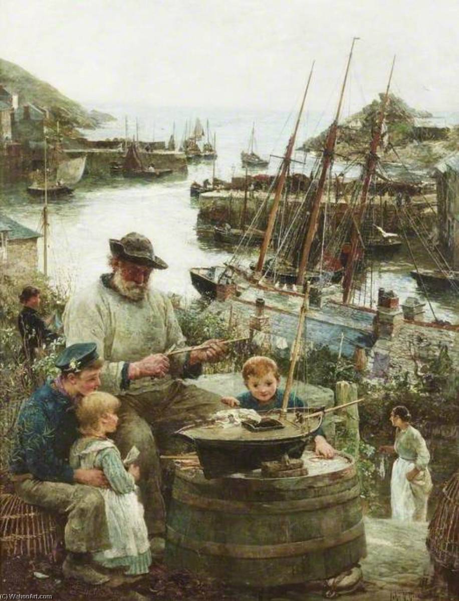 Order Artwork Replica Shipmodel Maker with Harbour, 1908 by John ...