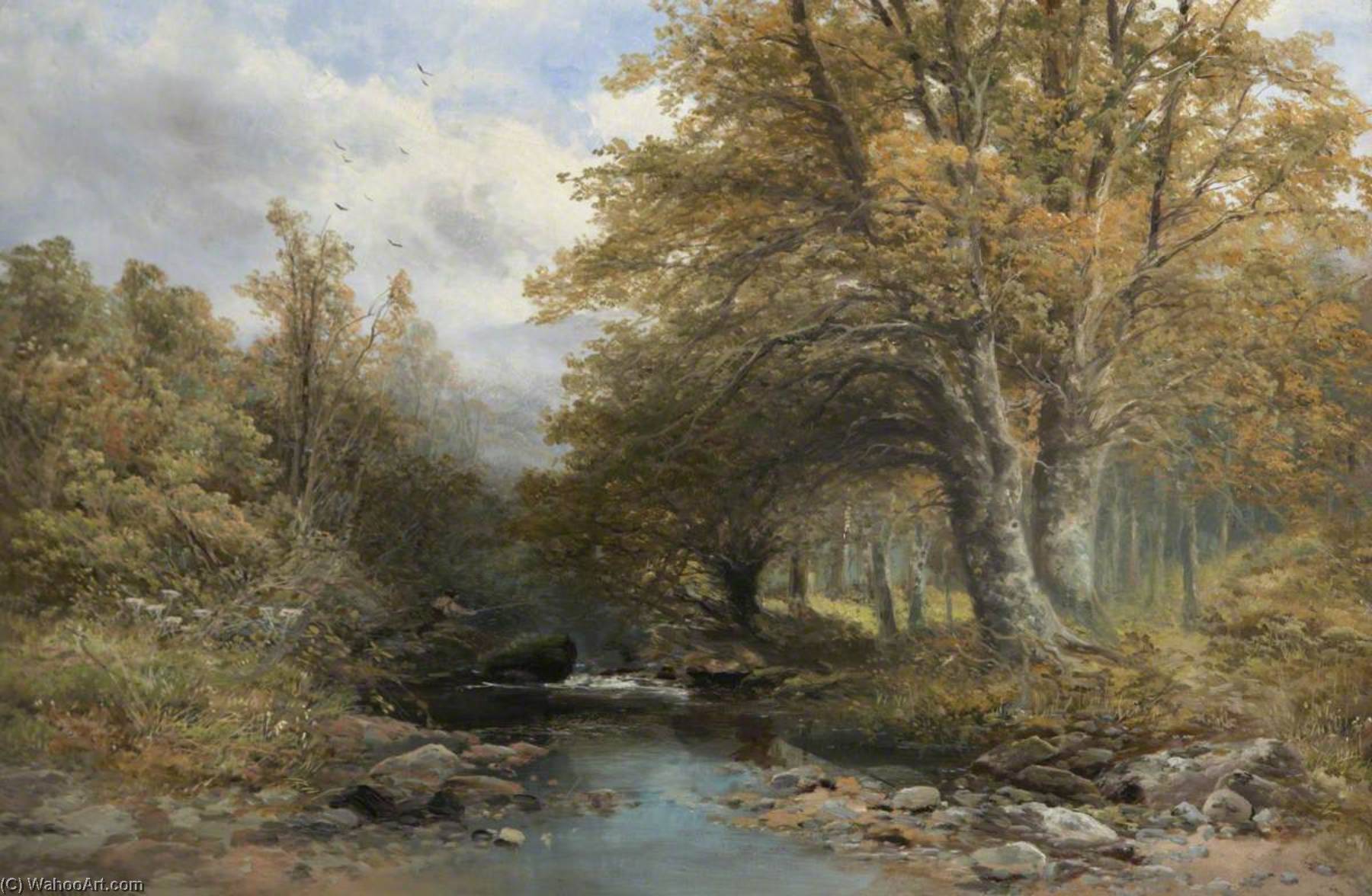 Oil Painting Replica Scene on the River Dart by William Widgery (1822 ...