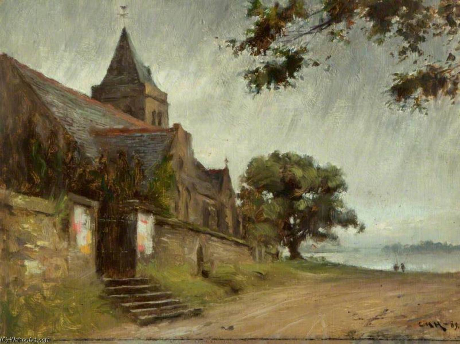 Oil Painting Replica Old Church, Whittinghame, 1889 by Charles Martin ...