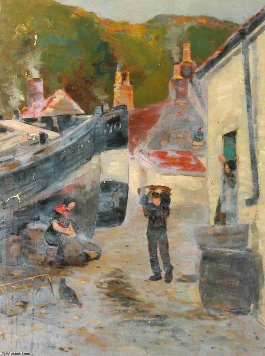 Art Reproductions Fishing Village by William Henry Charlton (1846-1918 ...