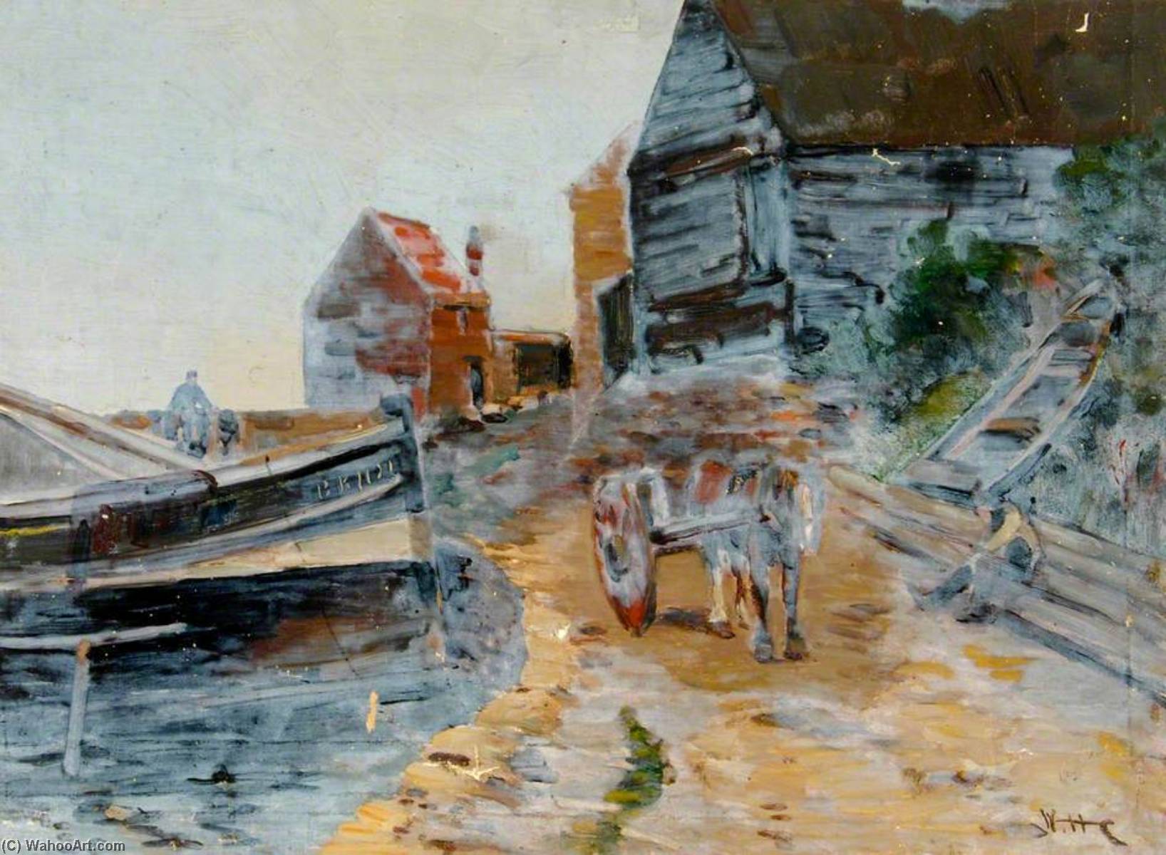Purchase Oil Painting Replica Harbour with a Horse by William Henry ...