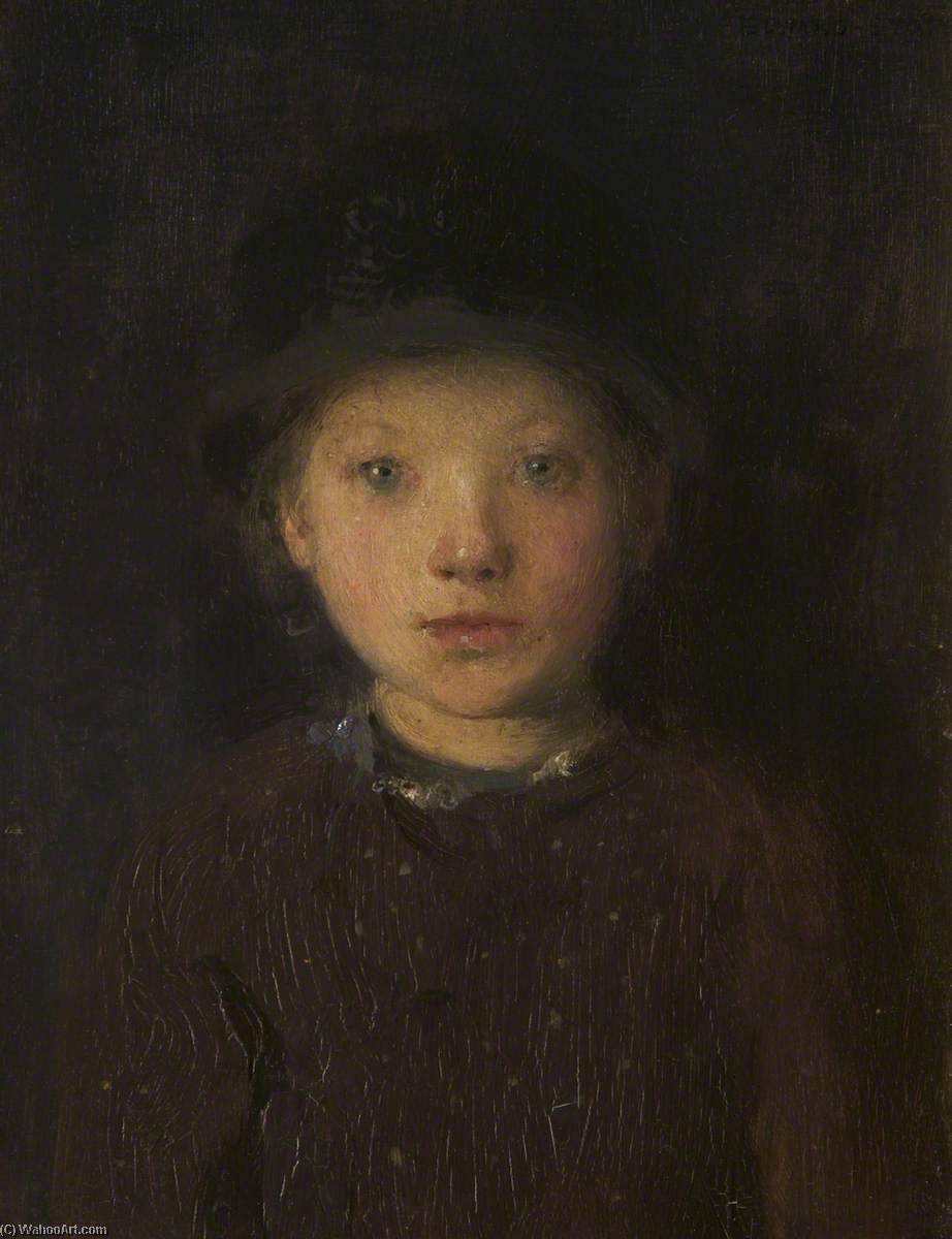 Study of a Girl`s Head by William Edward Stott William Edward Stott ...