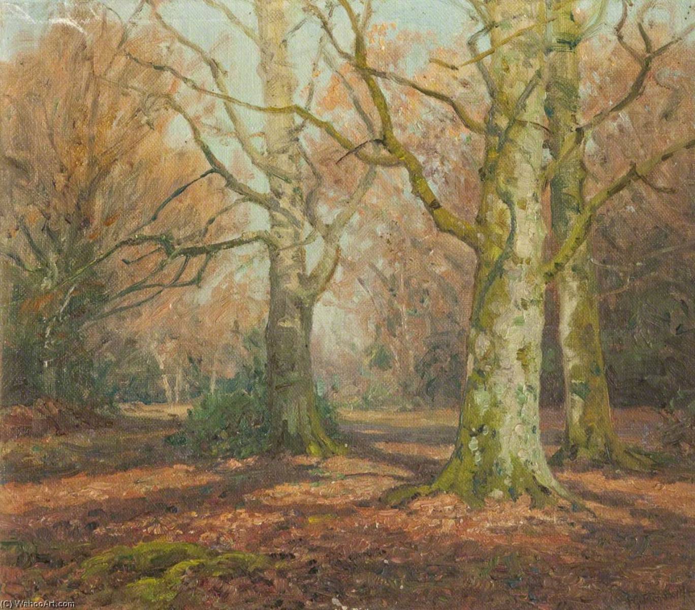Oil Painting Replica New Forest by Frederick Golden Short (1863-1936 ...
