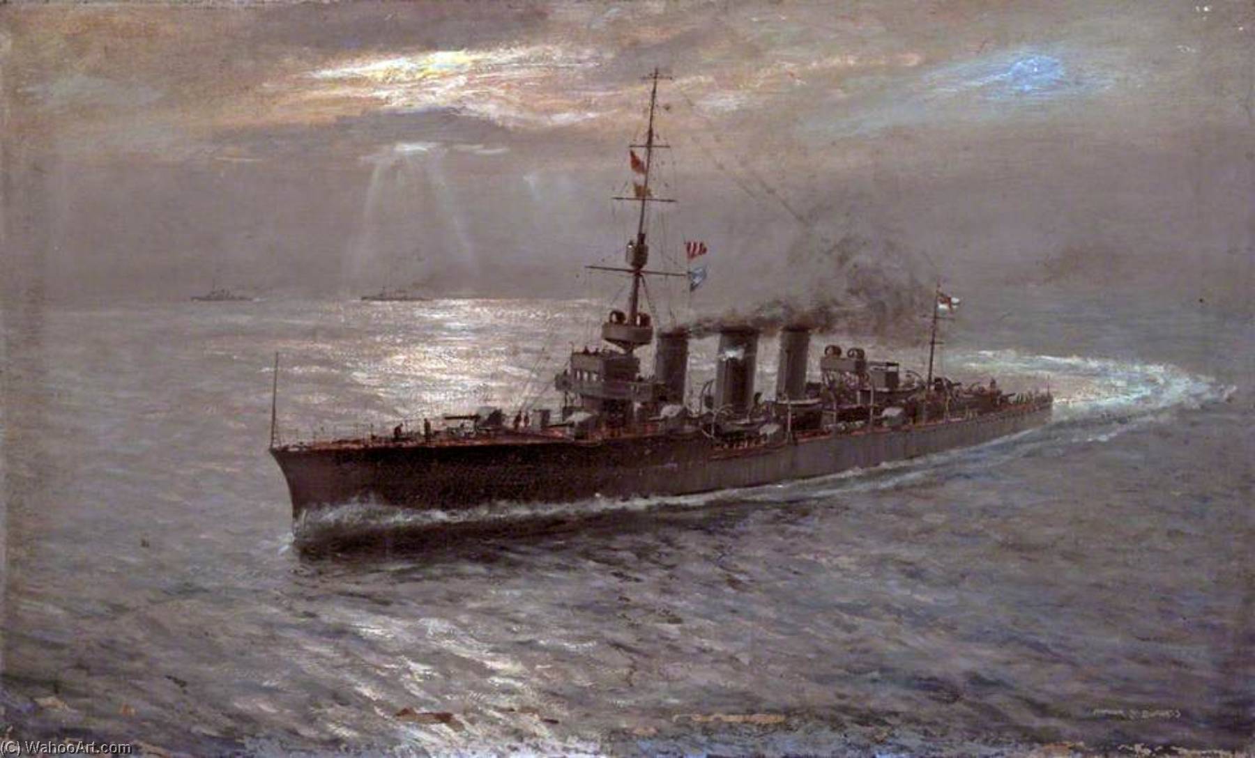 Obtenir Reproductions De Peintures HMS `Caroline ` de Arthur James Wetherall Burgess (Inspiré ...