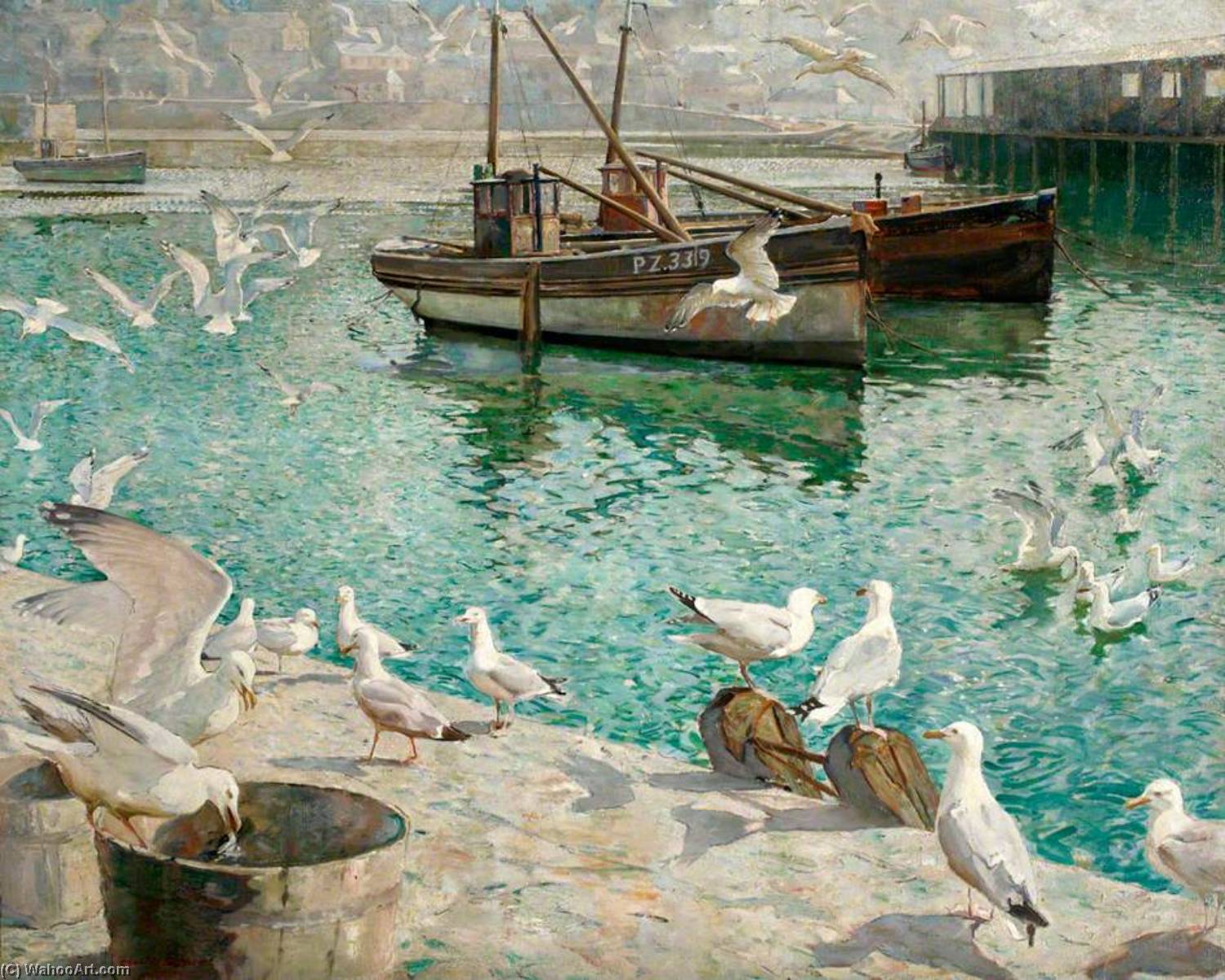 Get Art Reproductions Wheeling Gulls, Glittering Water, 1944 by Charles ...