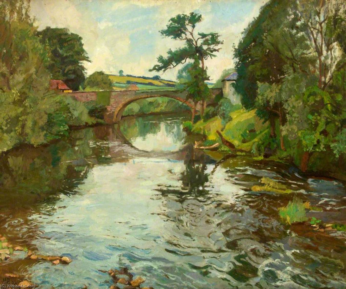 Get Paintings Reproductions Monnow River by John Anthony Park (Inspired ...