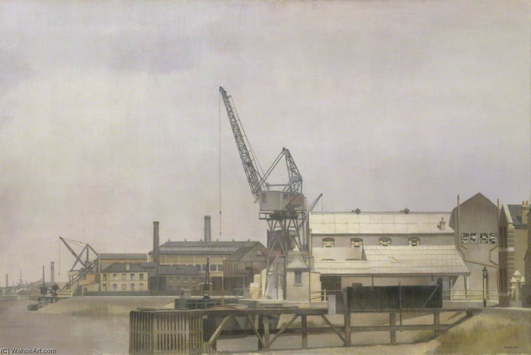 Purchase Oil Painting Replica Hollick`s Wharf on the Blackwall Reach of the Thames, Greenwich ...
