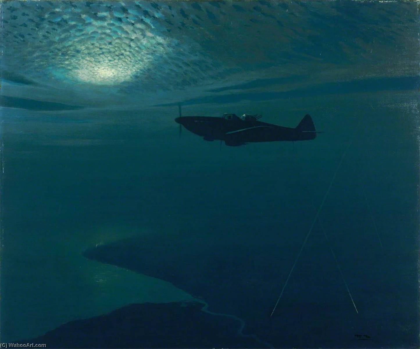 Get Paintings Reproductions Stalking the Night Raider, 1941 by Roy ...