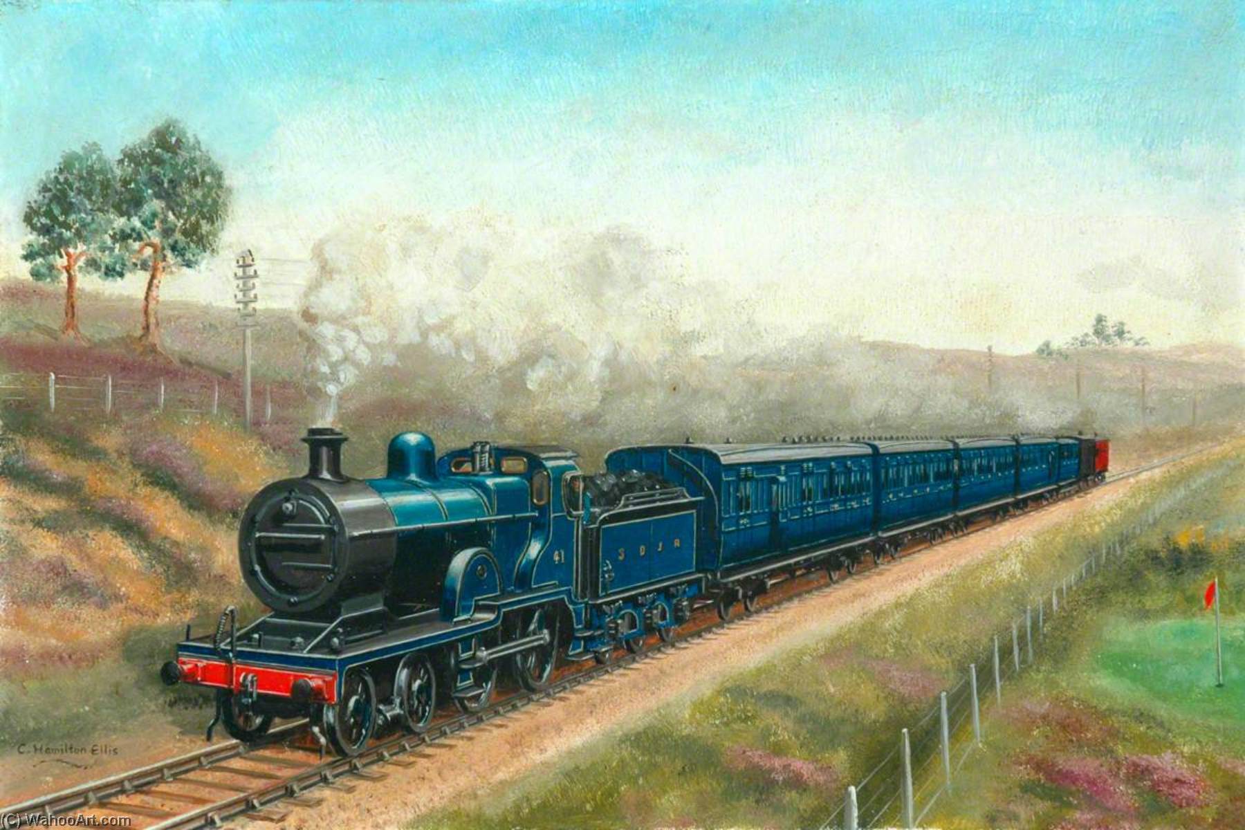 Oil Painting Replica Somerset and Dorset Joint Railway 4–4–0 Locomotive ...