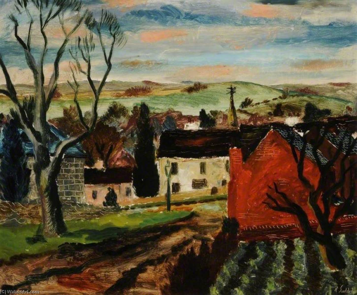Purchase Oil Painting Replica Scholes, Yorkshire, 1937 by Rowland ...