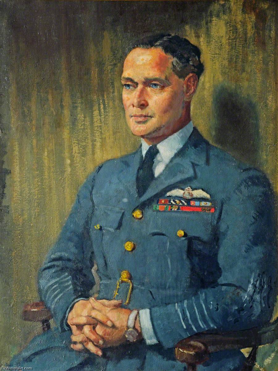 Oil Painting Replica Group Captain Douglas Bader (1910–1982), 1940 by ...