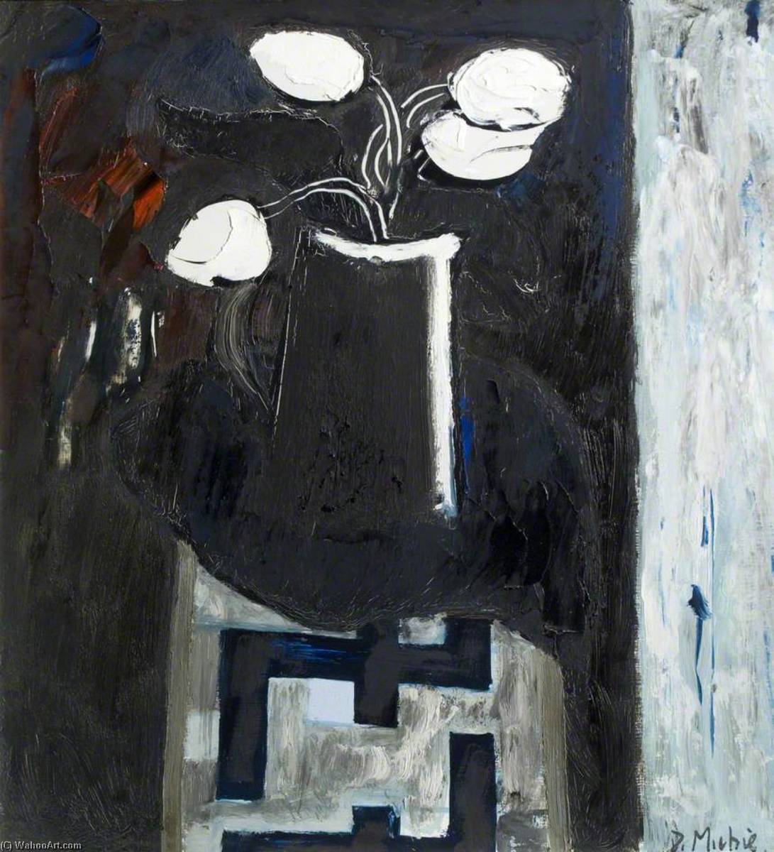 White Tulips and Black Jug by David Alan Redpath Michie David Alan ...