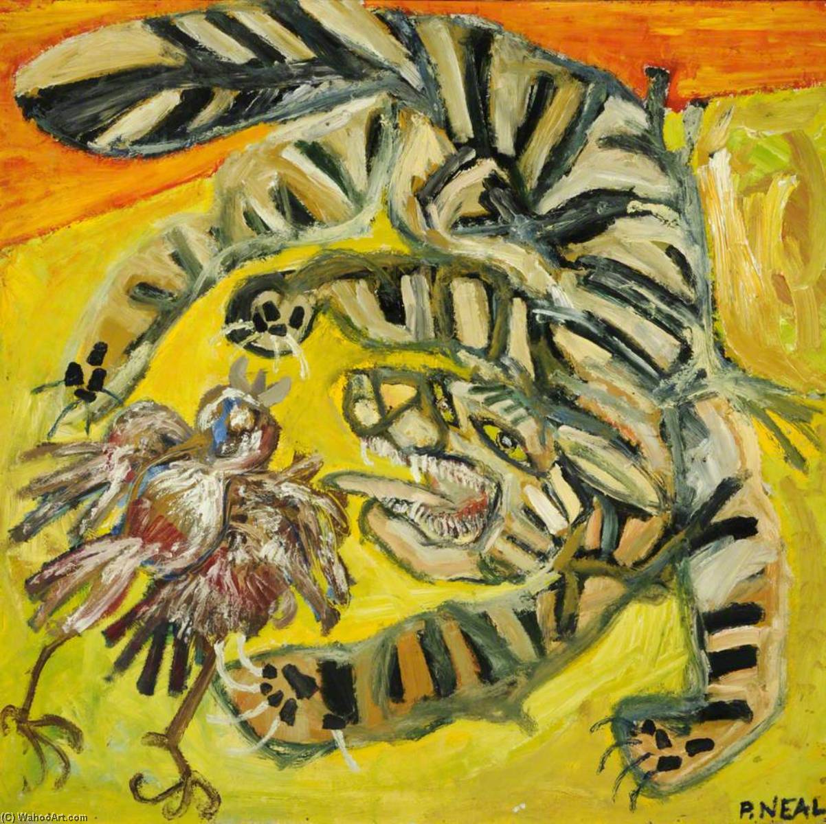 Art Reproductions Cat and Bird by Peter Neal (Inspired By) | ArtsDot.com