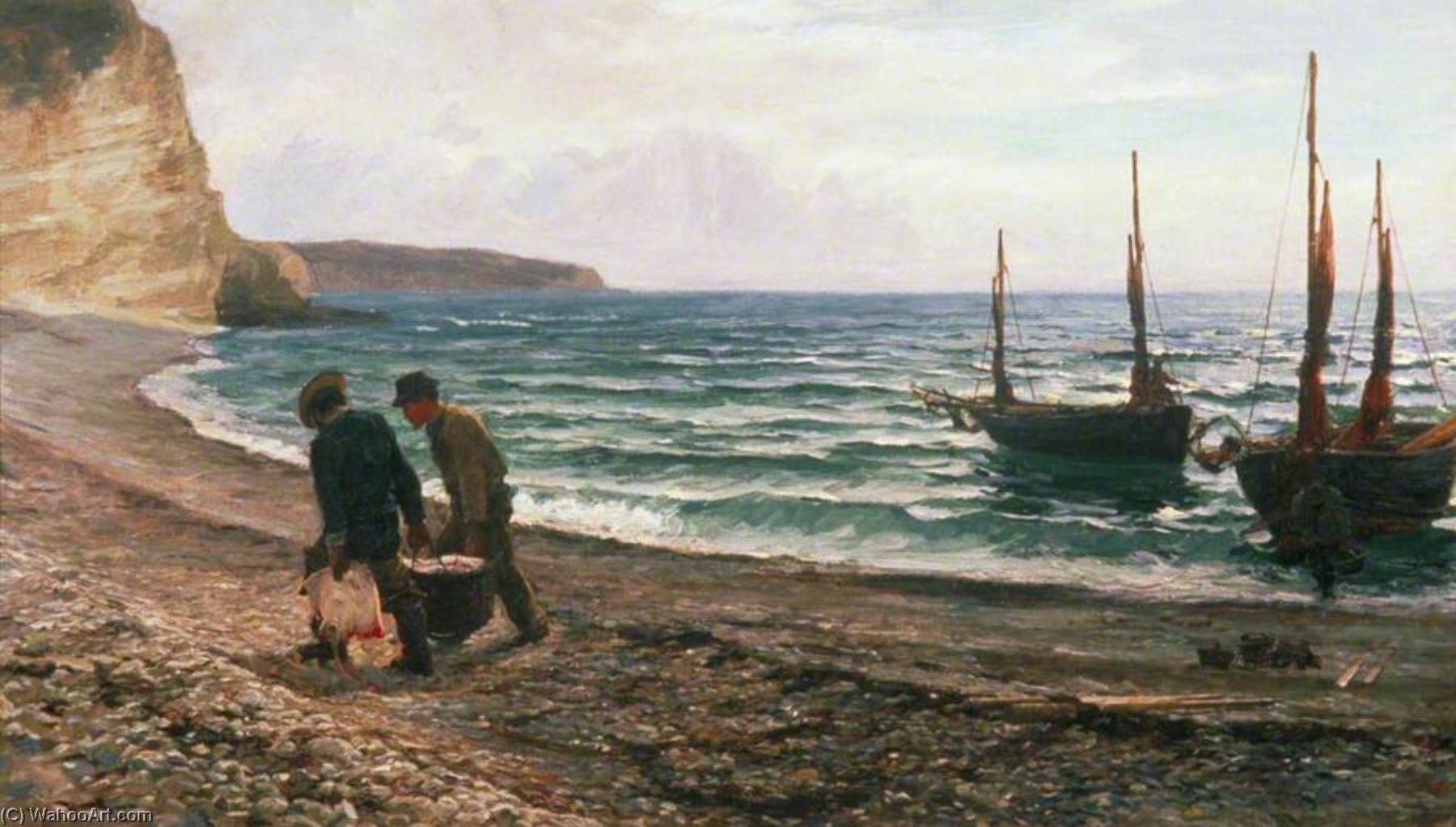 Paintings Reproductions A Sea View, 1879 by Colin Hunter (1841-1904 ...