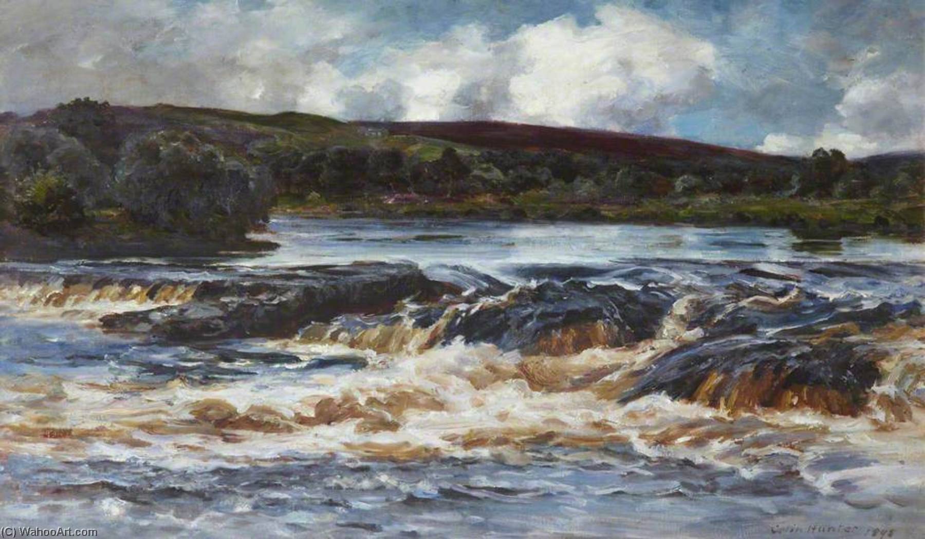 Get Art Reproductions Highland Waterfall, 1898 by Colin Hunter (1841 ...