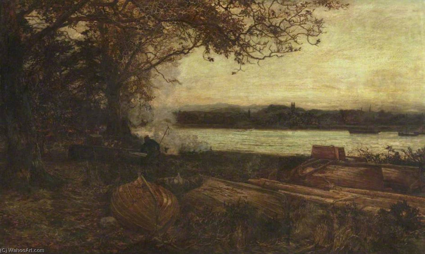 Artwork Replica Row, Gareloch by Colin Hunter (1841-1904) | ArtsDot.com