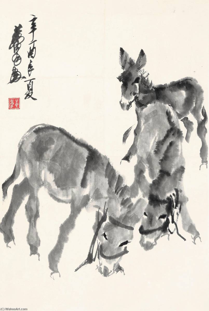 Donkeys de Huang Zhou (1925-1997) Huang Zhou | ArtsDot.com