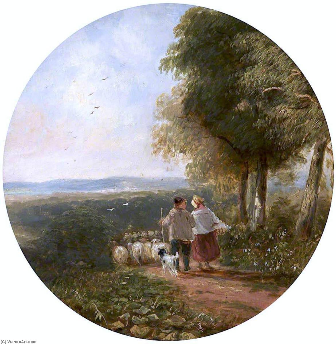Buy Museum Art Reproductions Landscape with Sheep by David Cox The ...