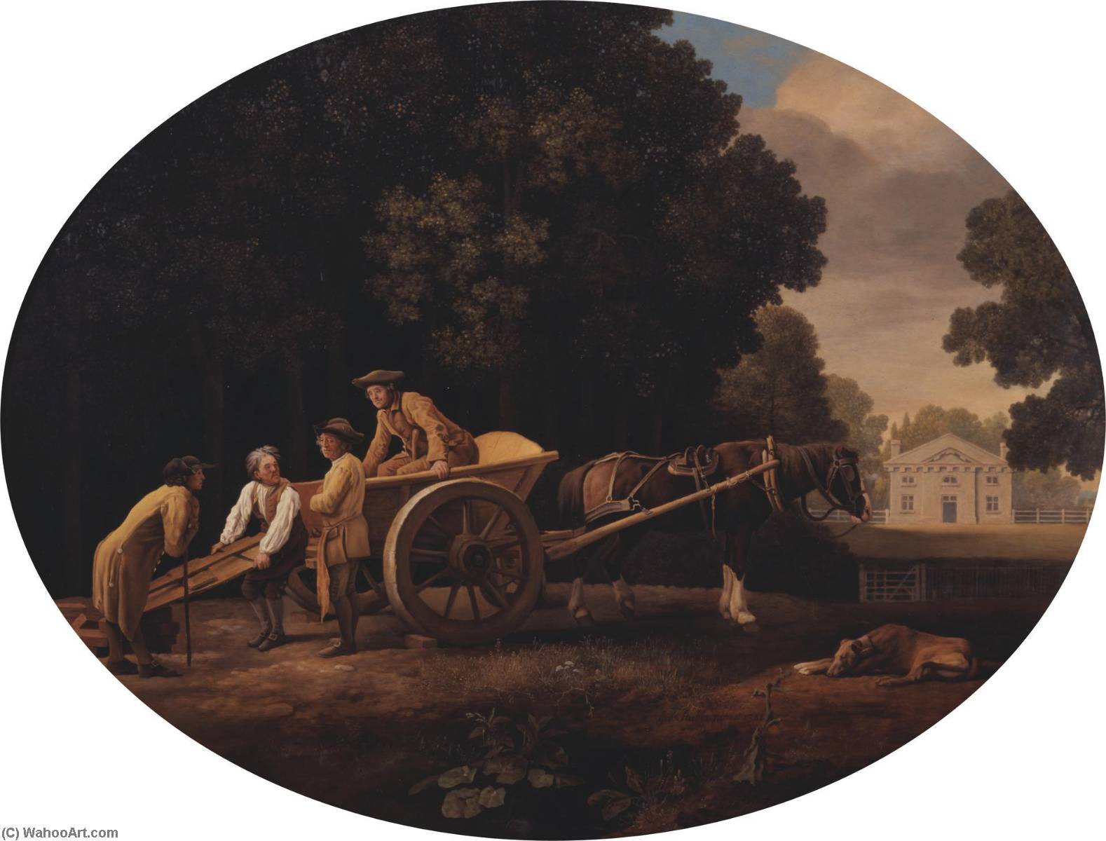 Oil Painting Replica Labourers, 1761 by George Stubbs (1724-1806, United Kingdom) | ArtsDot.com