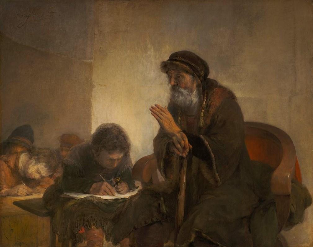 Obtener Grabados De Calidad Del Museo Homero Dictando a Scribes de Aert De Gelder (1645-1645 ...