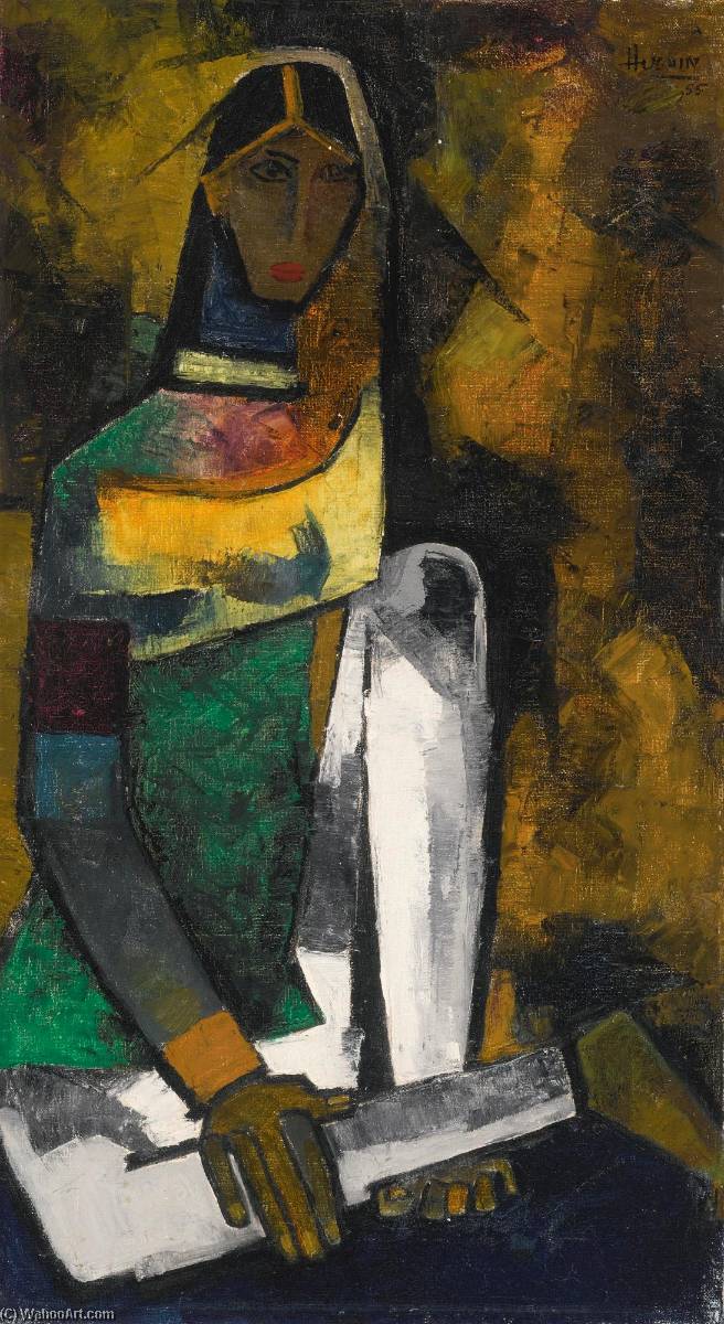 Untitled (Woman), 1955 by Maqbool Fida Husain (1915-2011, India ...