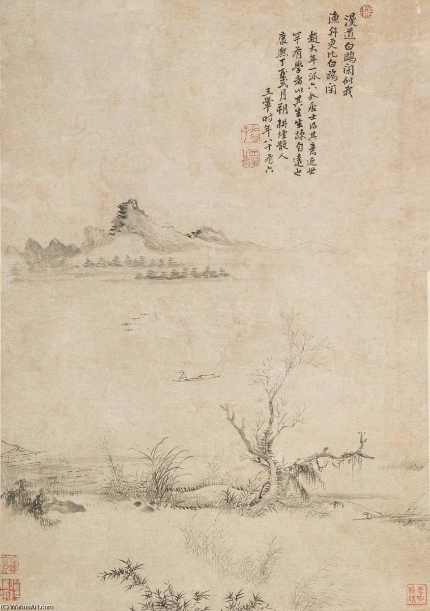 Art Reproductions LANDSCAPE AFTER ZHAO BOJU by Wang Hui (1632-1717 ...