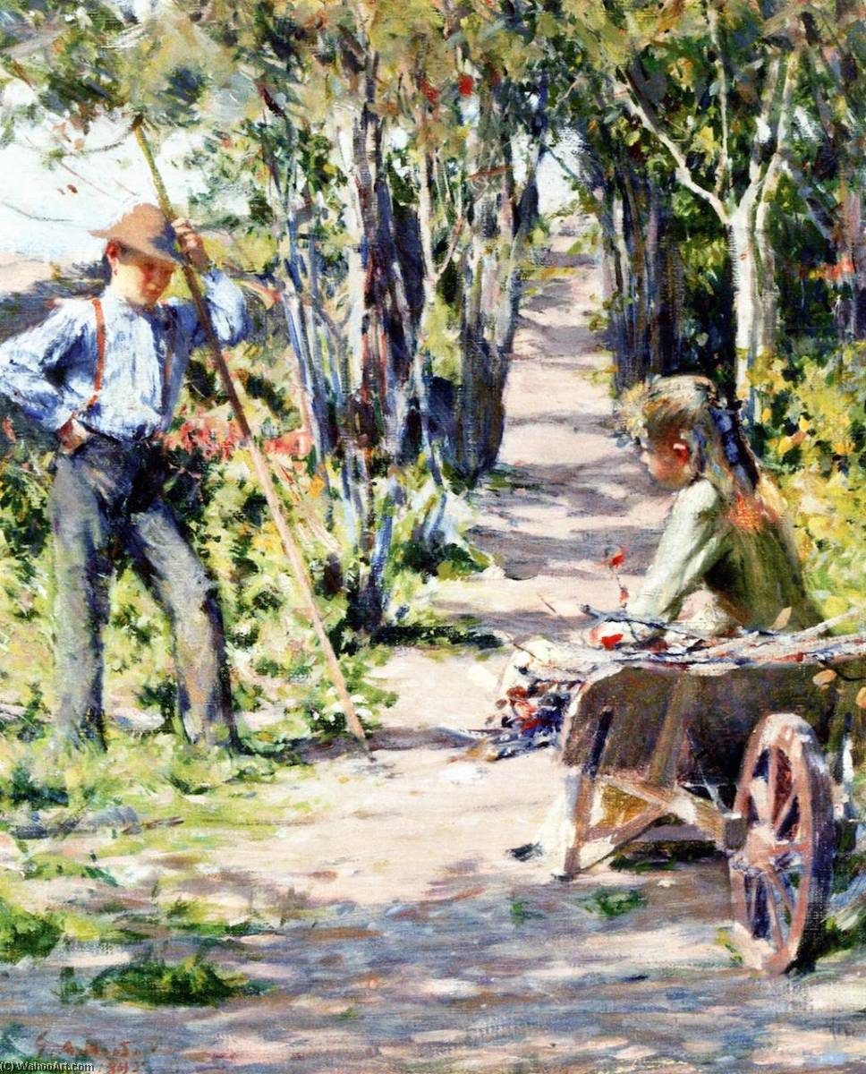 Oil Painting Replica Idling, 1892 by George Agnew Reid (1860-1947 ...